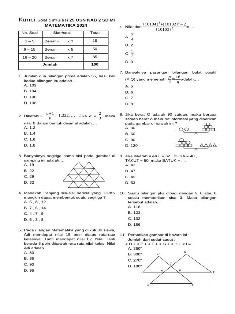 Soal Simulasi 25 Osn-K | PDF