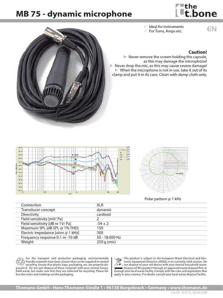 MB 75 Dynamic Microphone Guide | PDF | Microphone | Sound
