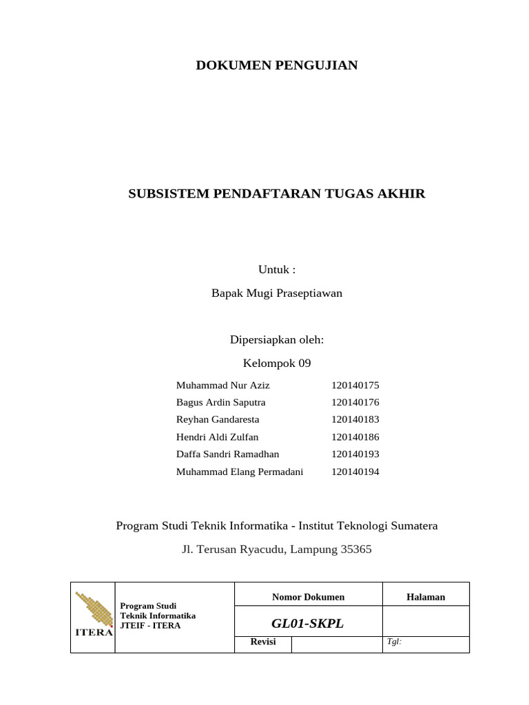 DOKUMEN PENGUJIAN | PDF