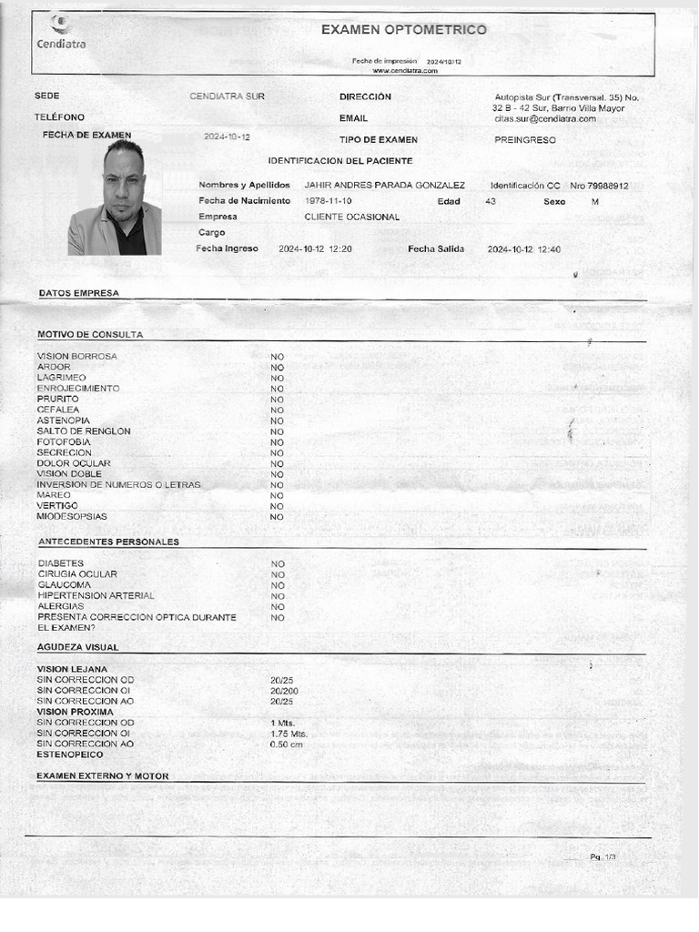 17 - Examen de Visual | PDF | Medicina CLINICA | Especialidades Medicas