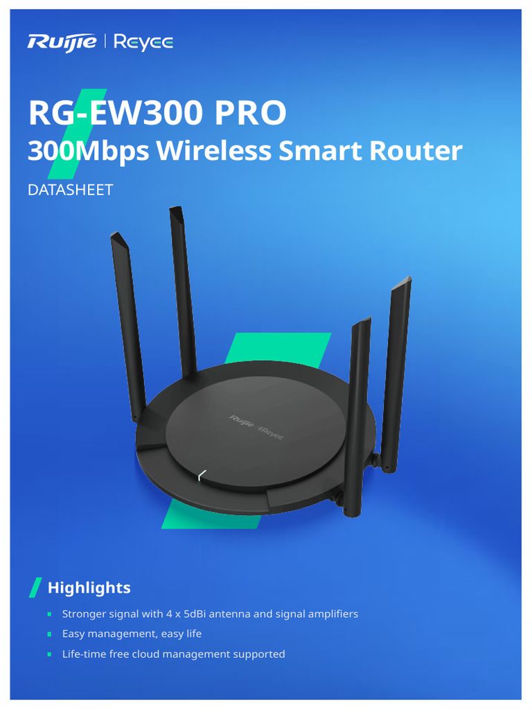 RG-EW300 Datasheet 20240403 | PDF | Wi Fi | Ieee 802.11