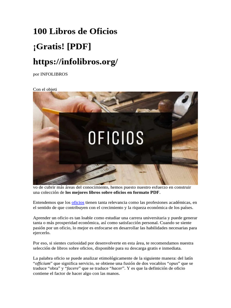 100 Libros de Oficios | PDF | Carpintería | Taxidermia