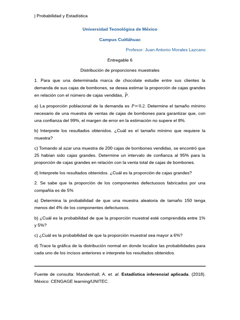 Entregable 6 PyE | PDF