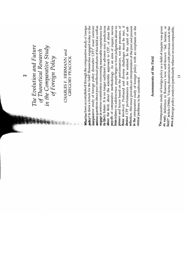 HERMANN CHARLES F. AND GREGORY PEACOCK (1987) The Evolution and Future ...