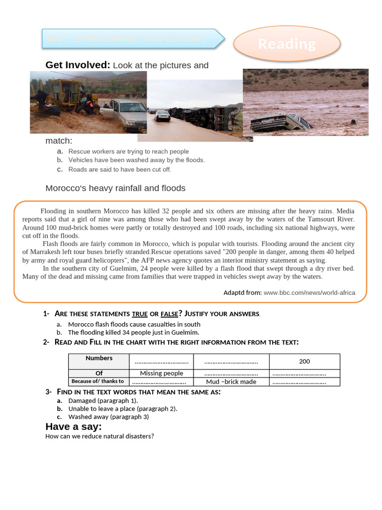 Environment Reading Comprehension Exercises 78760 | PDF