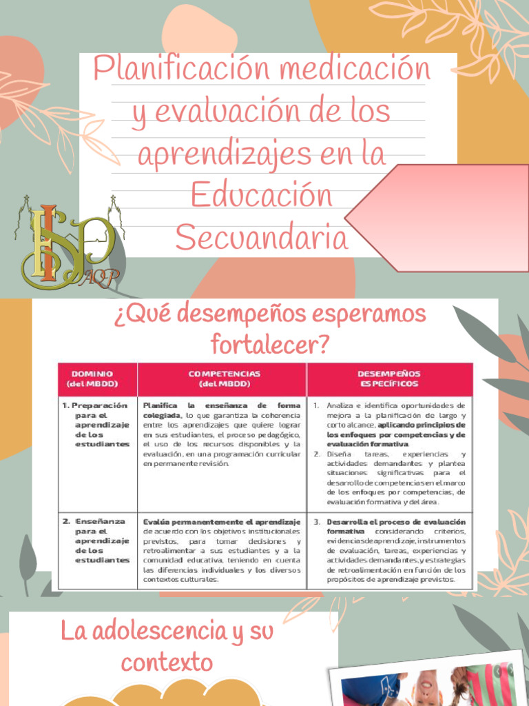 Material de Exposición - Planificacion, Mediacion y Evaluacion | PDF | Evaluación | Aprendizaje