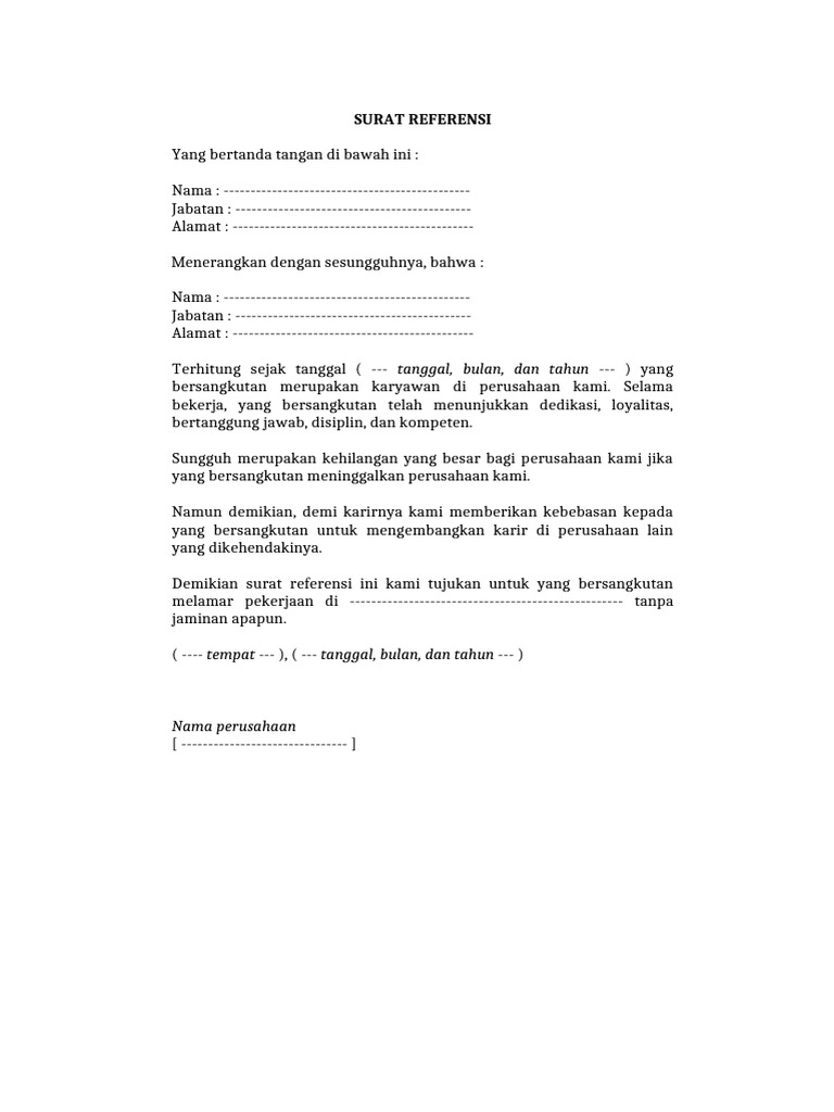 Surat Referensi | PDF