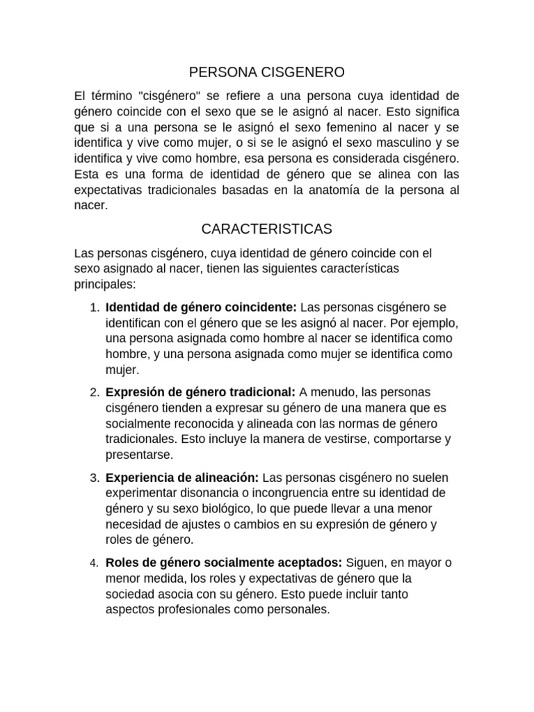 Persona Cisgenero | PDF