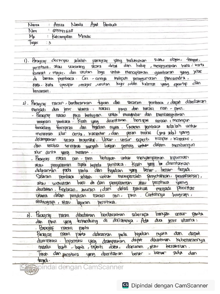 Tugas 3 Ketrampilan Menulis Arisza Nanda | PDF