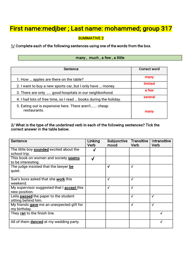 SUMMATIVE 2 GRAMMAR (1) - 872d3 | PDF