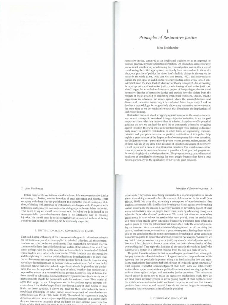Principles of Holistic Restorative Justice | PDF | Justice | Crime ...