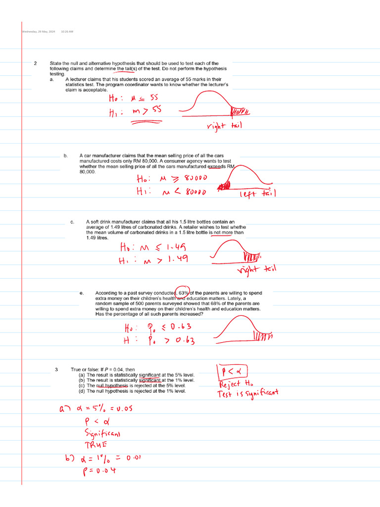 Hypothesis Testing T4 | PDF