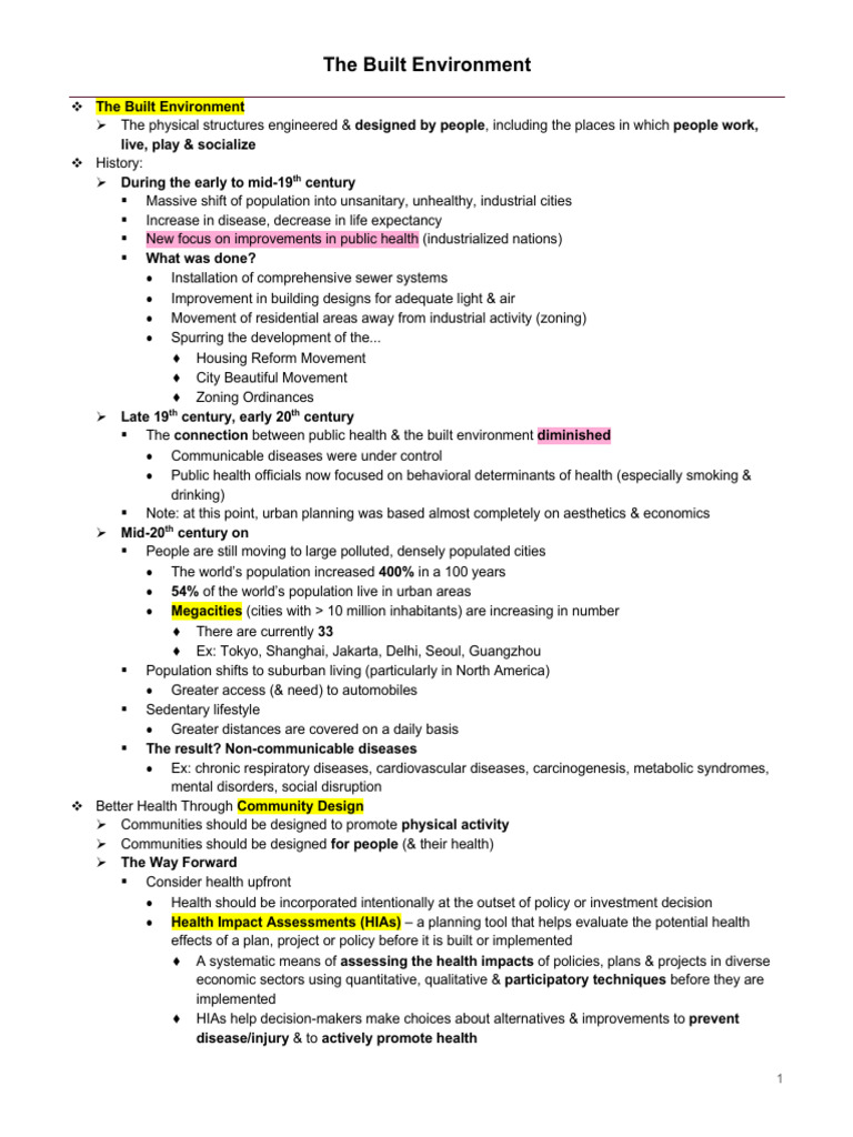 The Built Environment | PDF | Obesity | Built Environment