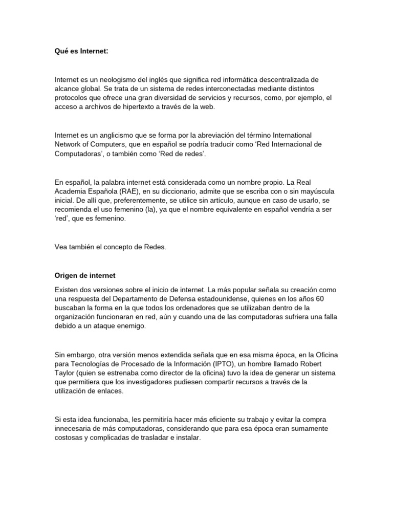 Significado de Internet y la Web | PDF | Internet | Red mundial