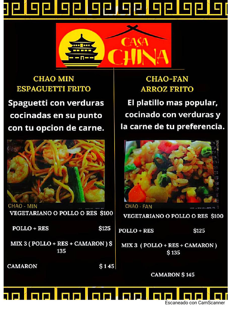 Menú Comida China | PDF