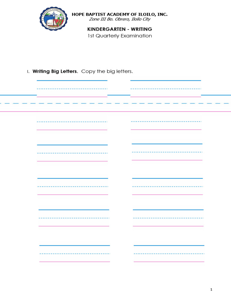 Writing - 1st QE - Blank | PDF