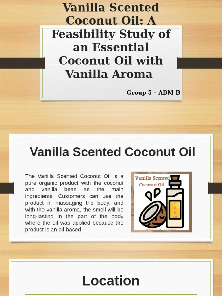 Group 5 ABM B Vanilla Scented Coconut Oil | PDF | Vanilla | Marketing