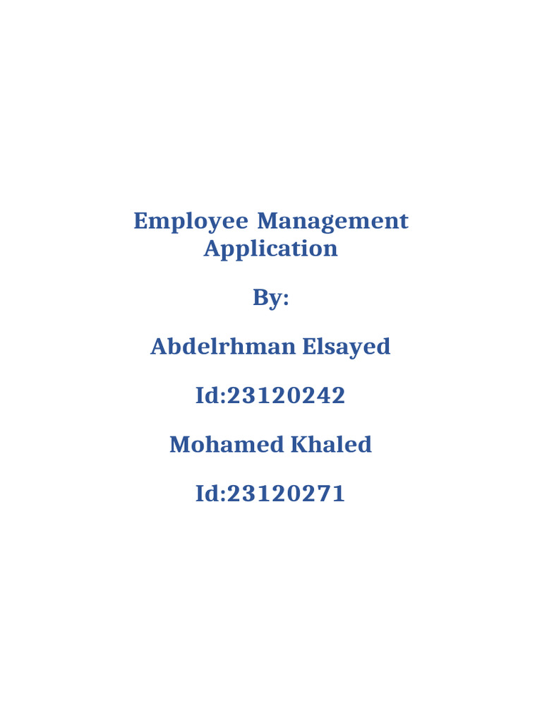 Employee Management Application | PDF | Method (Computer Programming) | Information Technology