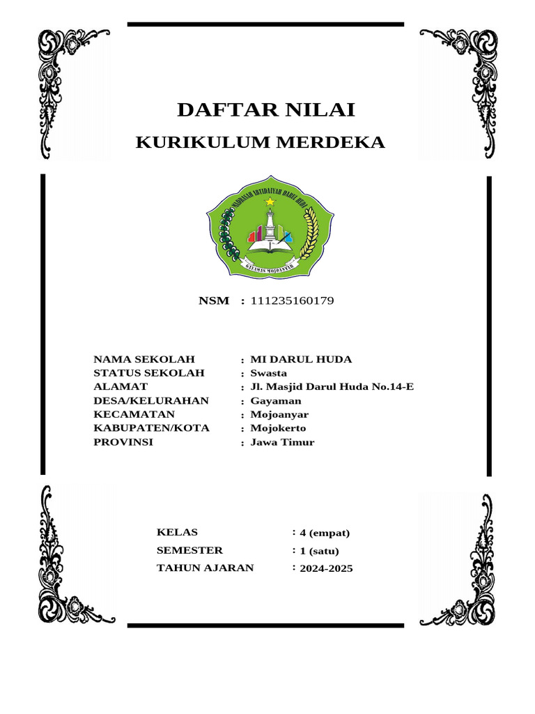 Daftar Nilai Kumer Kelas 4 | PDF