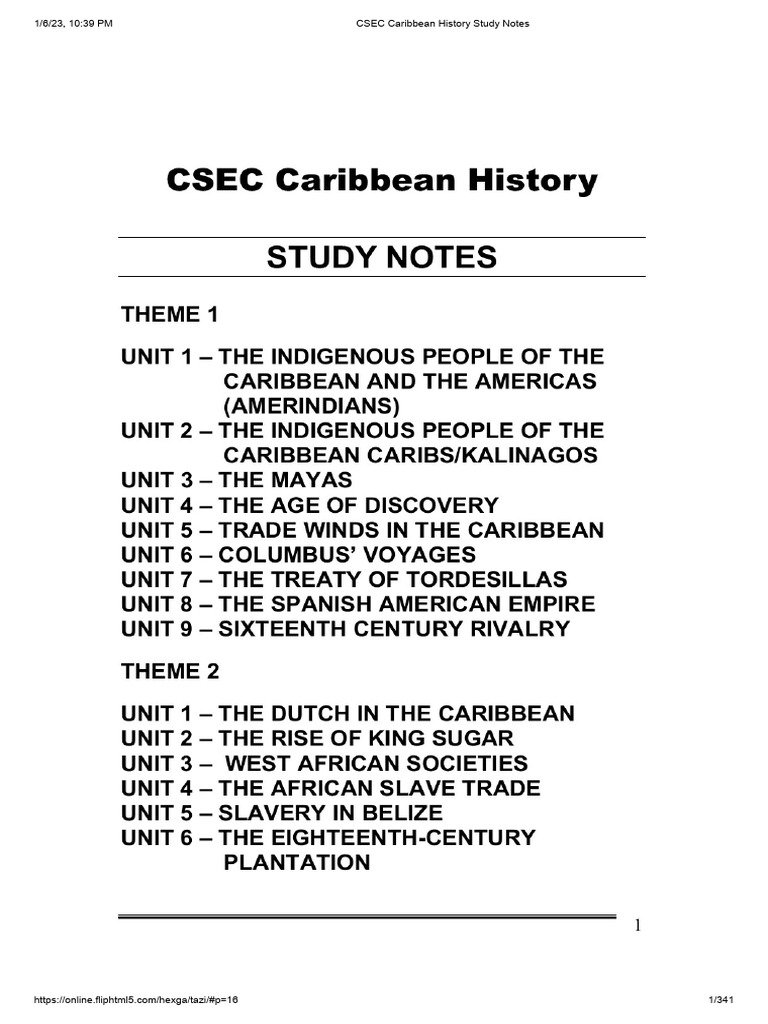 CSEC Caribbean History Notes PDF | PDF | Agriculture | Unfree Labour