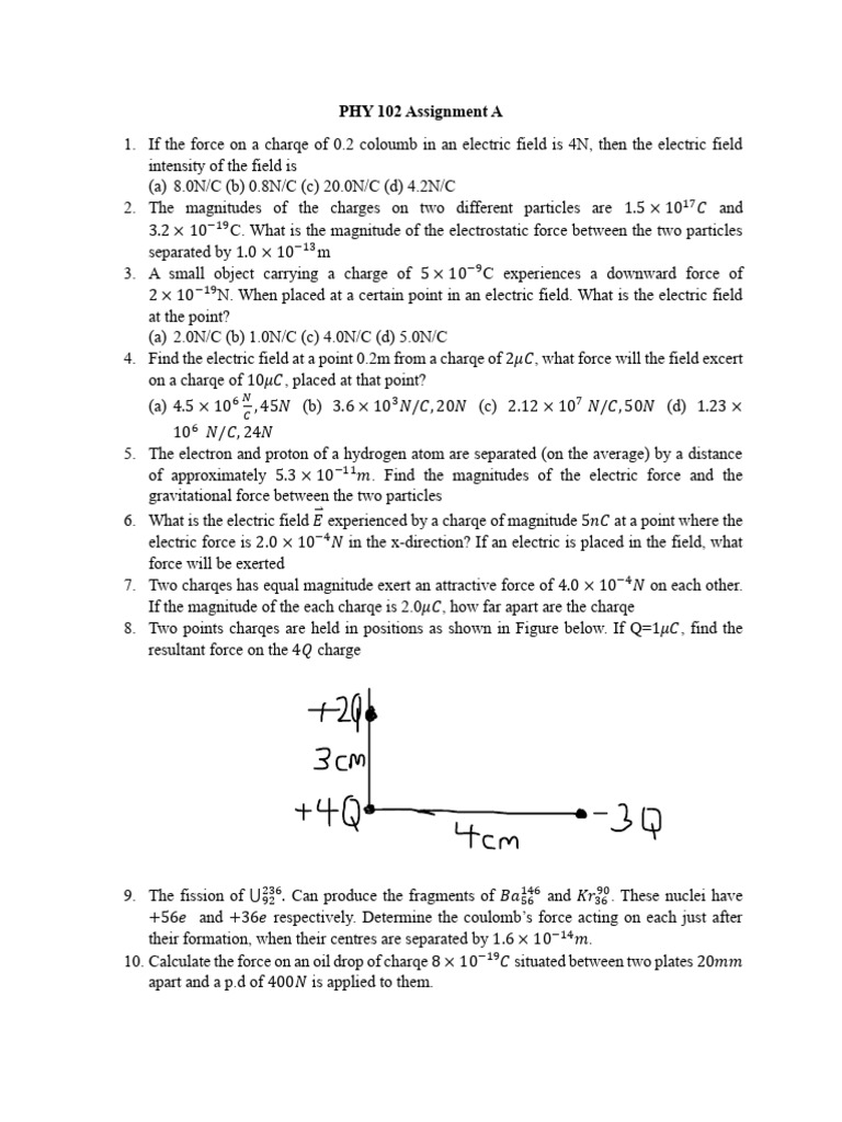 PHY102 Assignment Merged | PDF | Magnetic Field | Electric Field