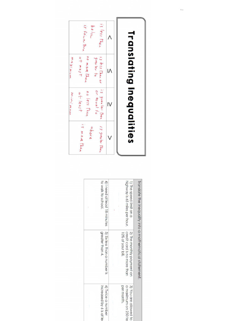 Translating Inequalities | PDF