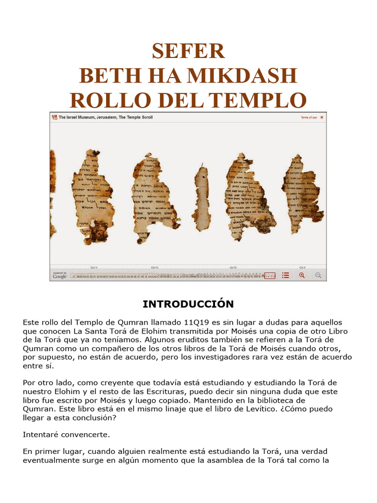 El Rollo del Templo de Qumran | PDF | Libro de levítico | Pascua