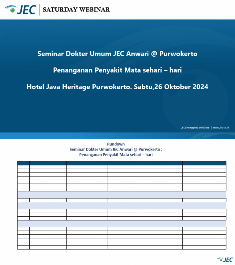 Seminar Penyakit Mata JEC Anwari Purwokerto | PDF