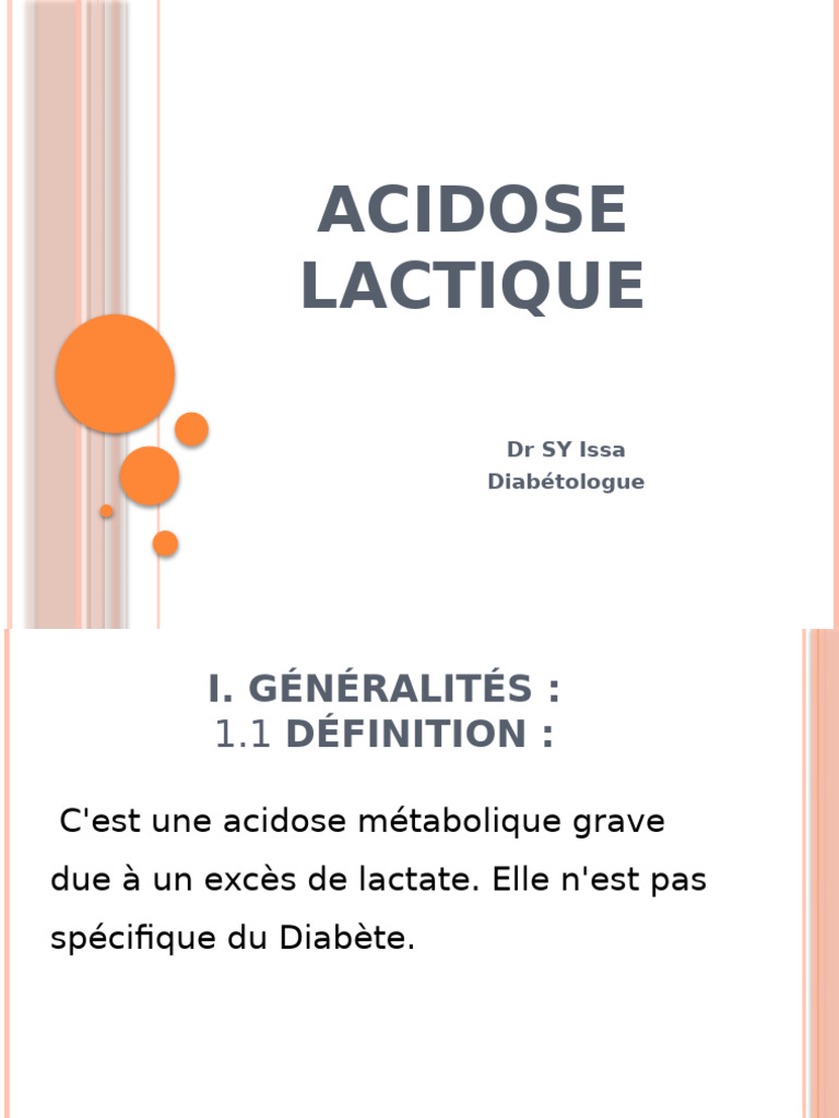 Comprendre l'acidose lactique | PDF