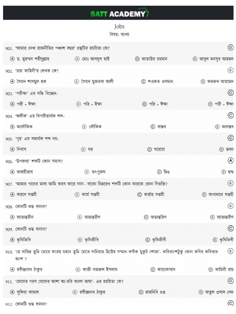 Satt Academy Question Links | PDF