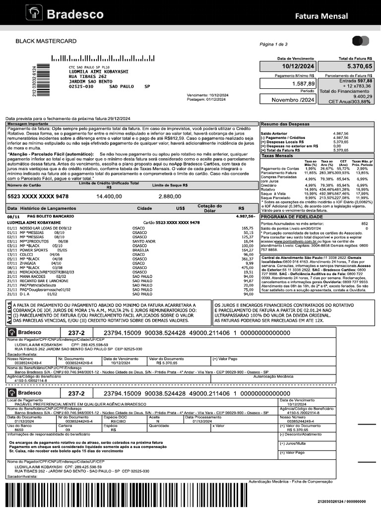 fatura bradesco black_- | PDF