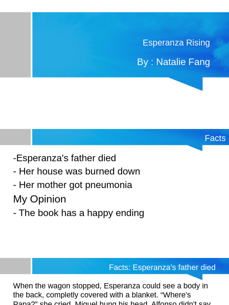 Esperanza Rising Presentation | PDF