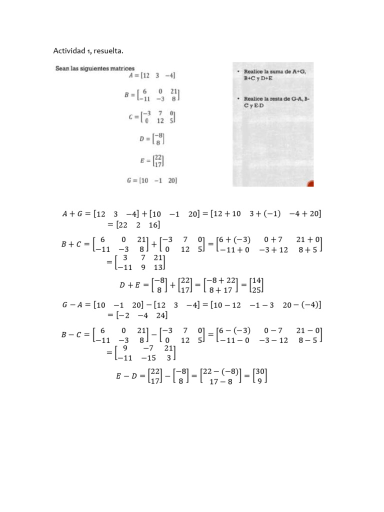 Operaciones Con Matrices 2 | PDF | Relaciones matematicas | Análisis funcional
