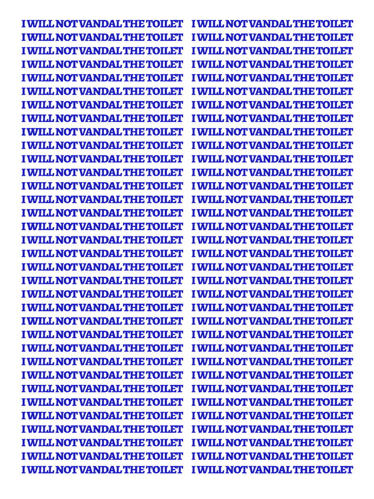 Toilet Vandalism Prevention Pledge Pdf