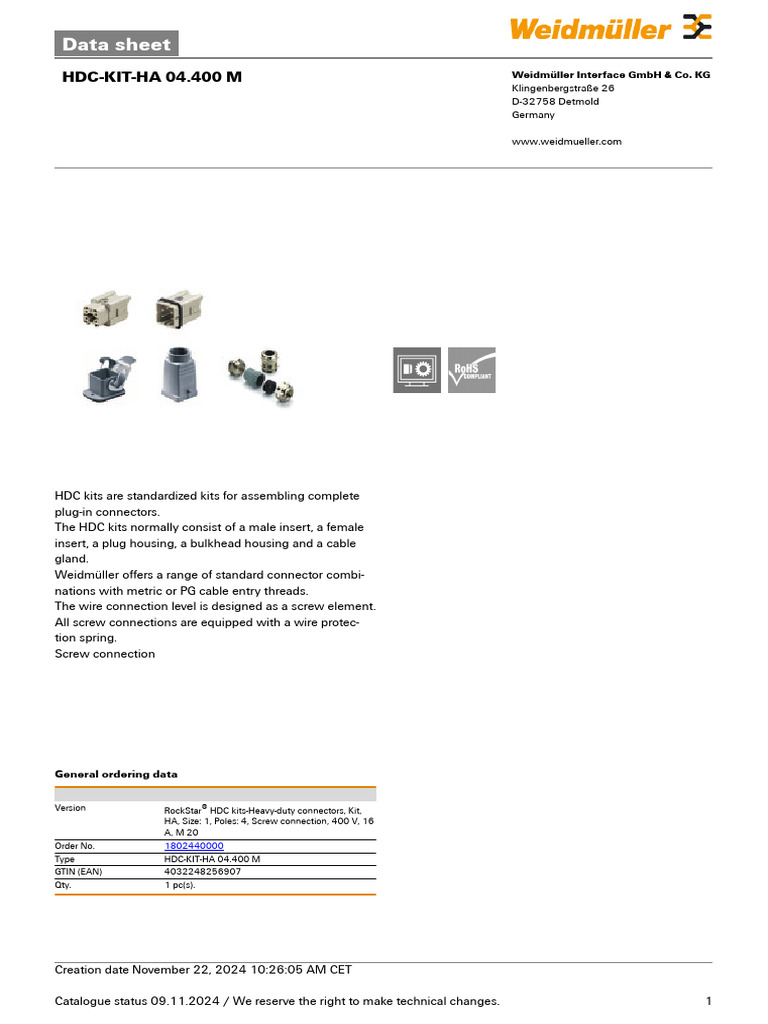 HDC-KIT-HA 04.400 M en | PDF | Electrical Engineering | Manufactured Goods