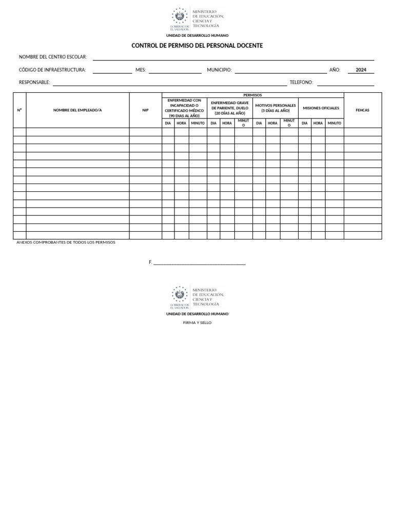 Control de Permiso Del Personal Docente | PDF
