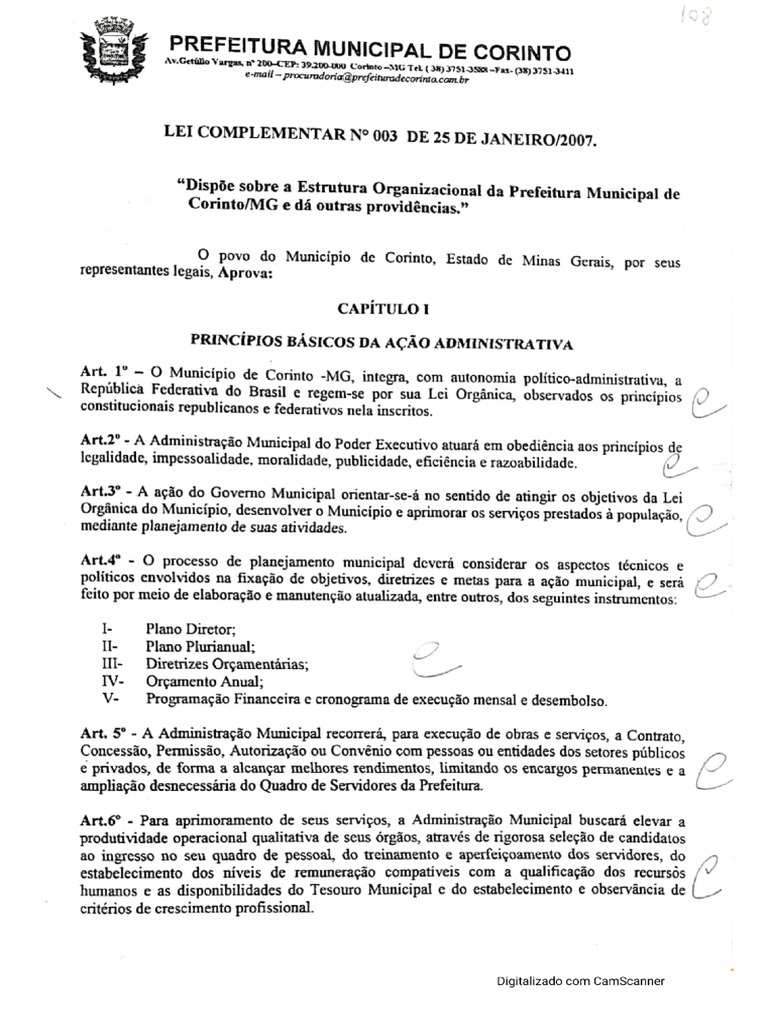 LC Lei Complementar 003 2007 | PDF