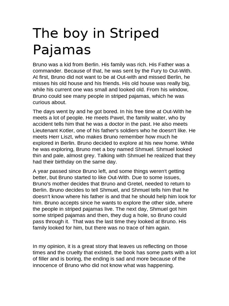 The Boy in Striped Pajamas | PDF