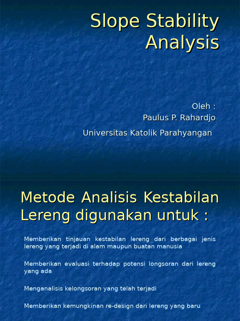 Slope Stability Analysis | PDF