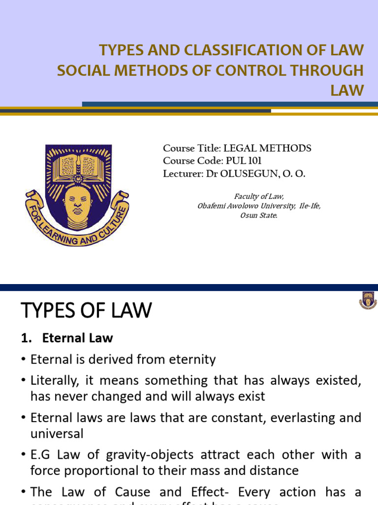 Classification of Law | PDF | International Law | Crimes