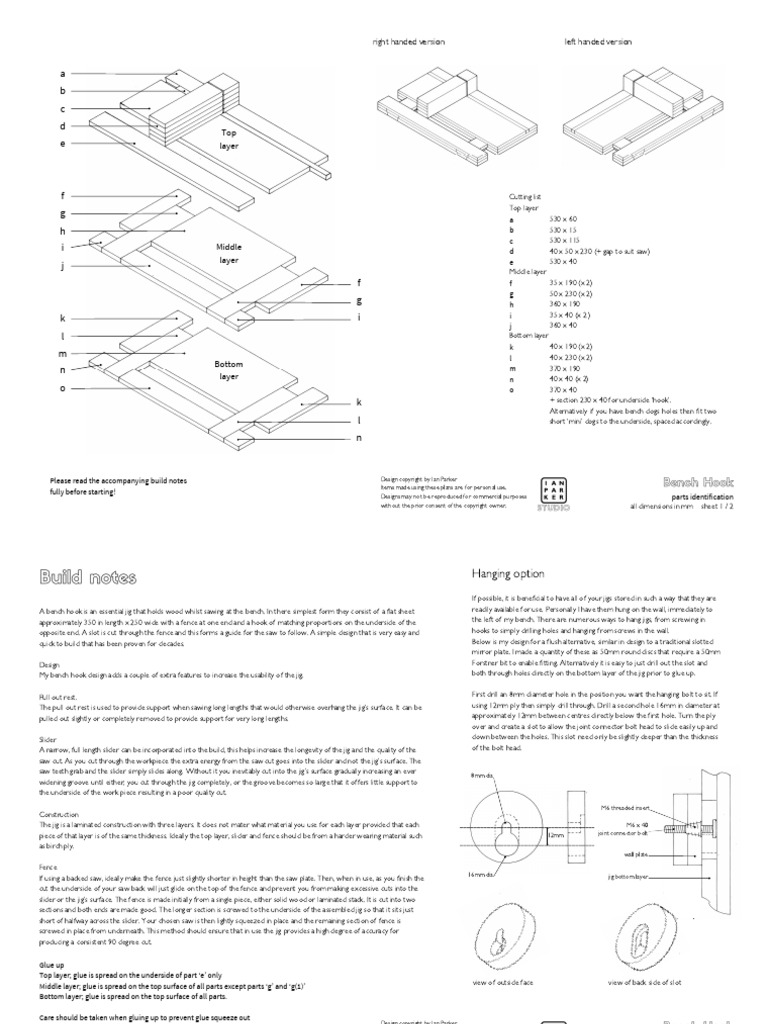 Bench Hook Construction Guide | PDF | Screw | Manufactured Goods