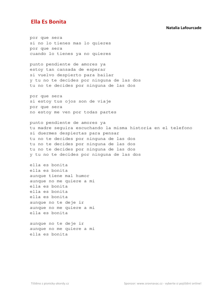 Ella Es Bonita | PDF