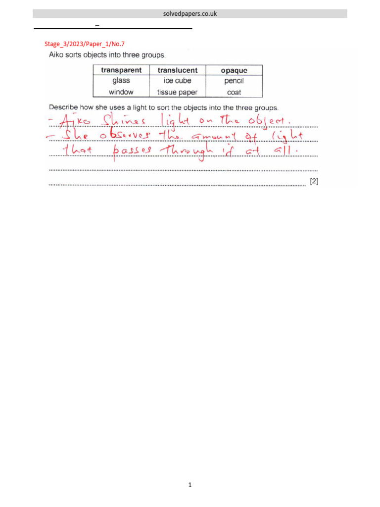 2023 22 Light and Shadows Checkpoint - Primary Physics Progression ...
