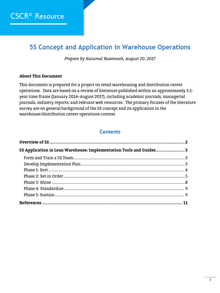 5S in Warehouse Operations | PDF | Warehouse | Inventory