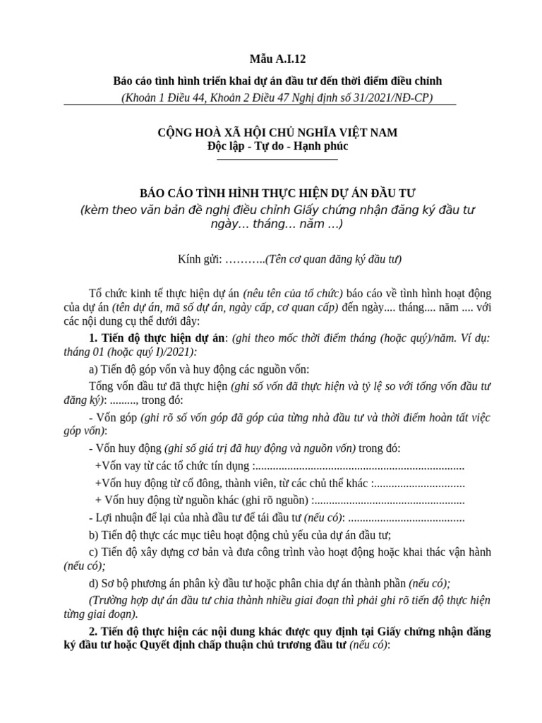 Mẫu A.I.12 | PDF