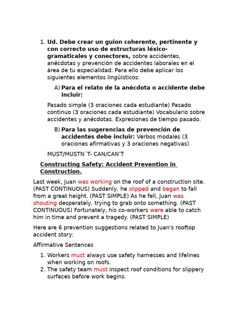 EV3 FGES02 ACCIDENTS HAPPEN Examples | PDF | Occupational Safety And ...