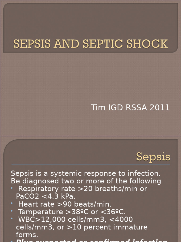 Sepsis and Septic Shock Overview | PDF | Sepsis | Shock (Circulatory)