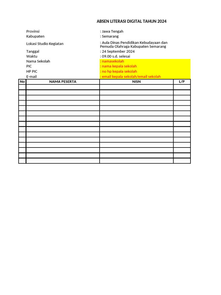 Format (Draft) - Absensi Manual Literasi Digital SD TGL 24 September ...