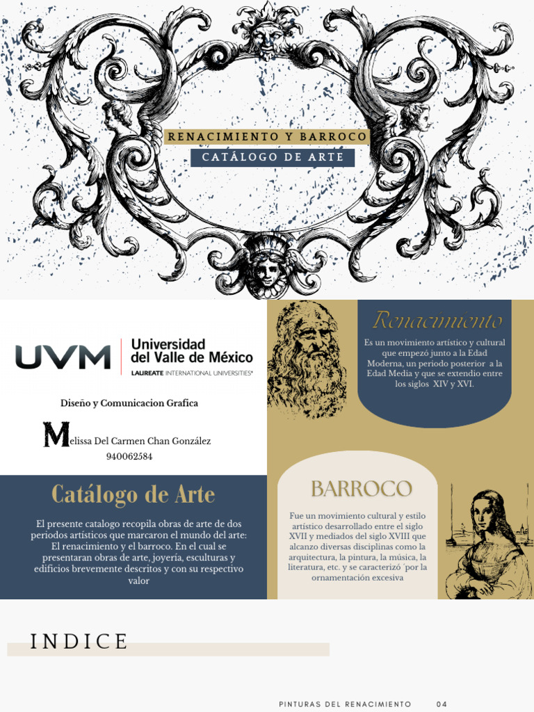 Renacimiento y Barroco Catalogo de Arte | PDF | Miguel Ángel | Renacimiento