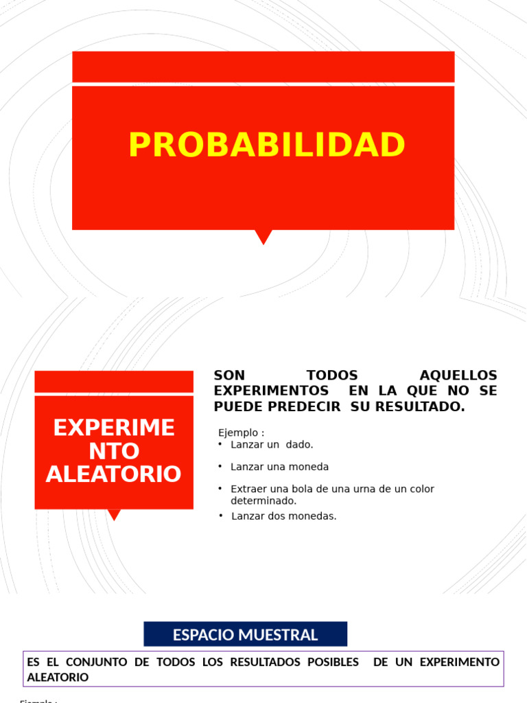 PPT - Probabilidad | PDF | Teoría de probabilidad | Matemáticas Aplicadas